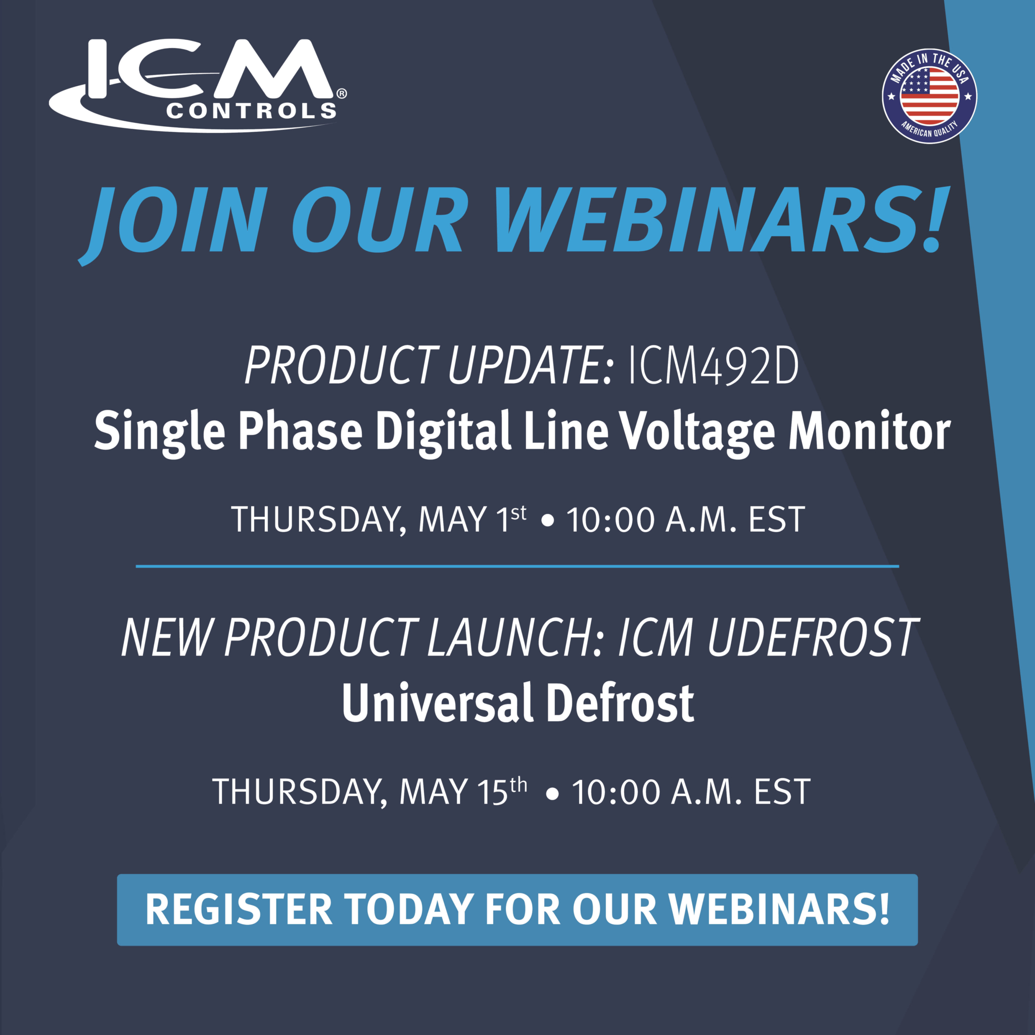 May FREE Product Webinars | ICM Controls